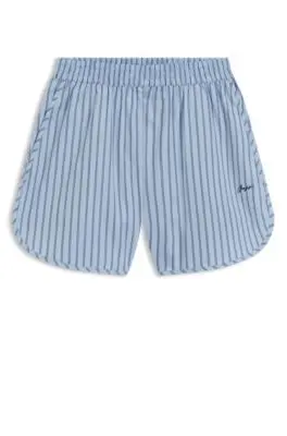 BOSS Cotton Poplin Striped Shorts