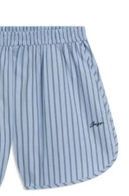 BOSS Cotton Poplin Striped Shorts