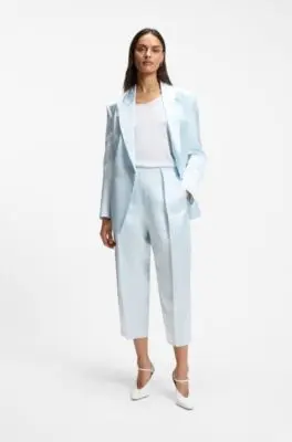 BOSS Sleeveless Stretch Silk Top - Light Blue