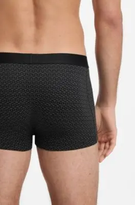 BOSS Three-pack Of Stretch-cotton Trunks With Logos - Light Grey