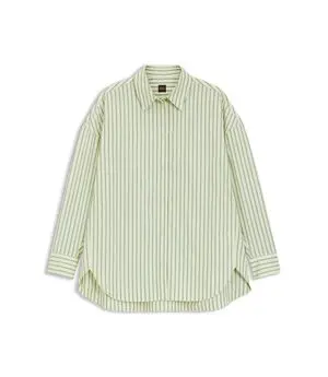 BOSS Striped Cotton Poplin Oversized Blouse