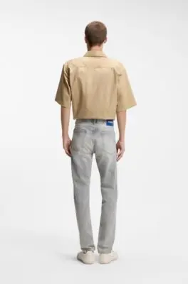 Hugo Slim-fit Jeans In Distressed Denim