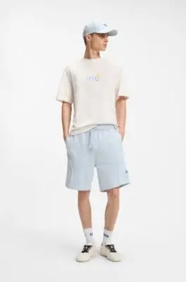 Hugo Cotton Blend Logo-label Shorts