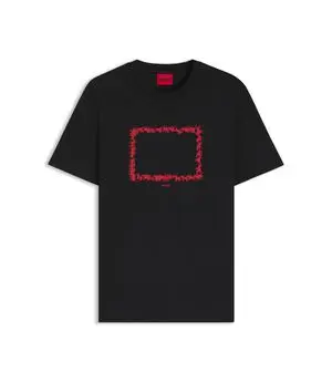 Hugo Cotton-jersey T-shirt With Printed Artwork
