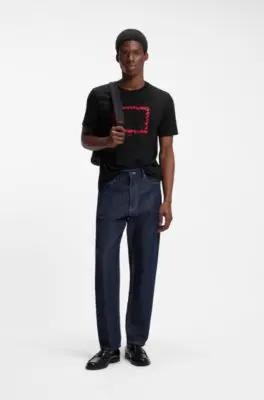 Hugo Cotton-jersey T-shirt With Printed Artwork
