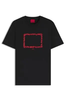 Hugo Cotton-jersey T-shirt With Printed Artwork