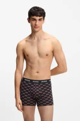 Hugo Three-pack Of Boxer Briefs In Stretch Cotton