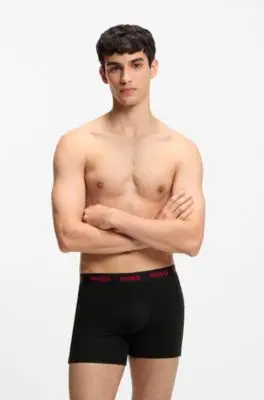Hugo Three-pack Of Boxer Briefs In Stretch Cotton
