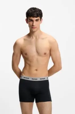 Hugo Three-pack Of Boxer Briefs In Stretch Cotton