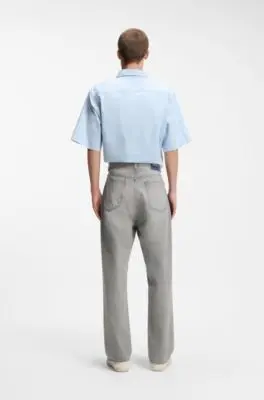 Hugo Baggy-fit Jeans In Stonewashed Denim
