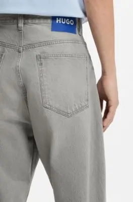 Hugo Baggy-fit Jeans In Stonewashed Denim