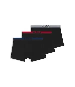 Hugo Three-pack Of Degradé-waistband Trunks - Patterned