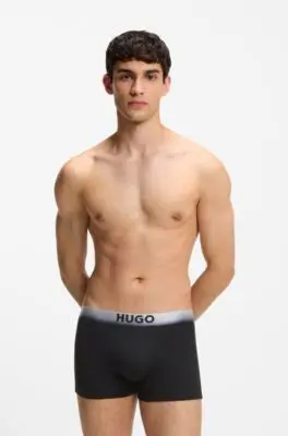 Hugo Three-pack Of Degradé-waistband Trunks