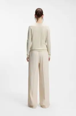 BOSS Superfine Merino Wool Cardigan - White