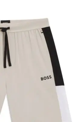 BOSS Cotton-blend Pajama Shorts With Color-blocking