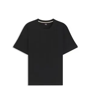 BOSS Cotton-blend T-shirt With Waffle Structure - Black