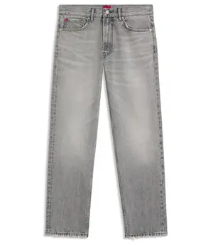 Hugo Regular-fit Stonewashed Denim Jeans - Silver