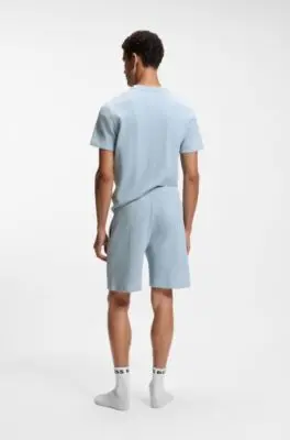 BOSS Cotton-blend Waffle Texture Shorts - Light Blue