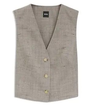 BOSS Wool Blend Cropped Waistcoat