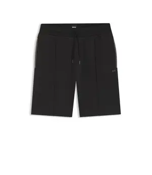 BOSS Pintuck-detail Cotton-blend Shorts - Black