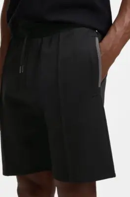 BOSS Pintuck-detail Cotton-blend Shorts - Black