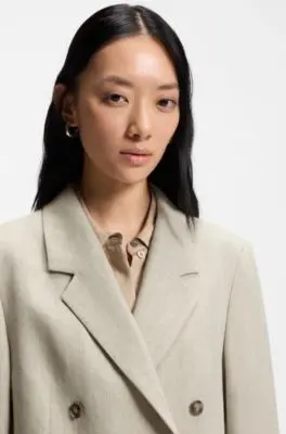 BOSS Herringbone Linen-blend Blazer - Patterned