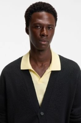 BOSS Cardigan In A Cotton Blend - Black