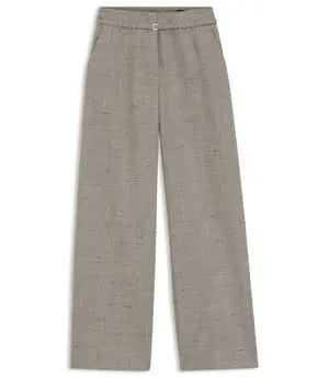 BOSS Regular-fit Trousers In A Wool Blend - Patterned