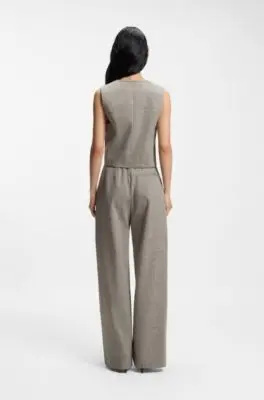 BOSS Regular-fit Trousers In A Wool Blend - Patterned