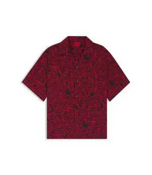 Hugo Oversized-fit Shirt With Digital Print