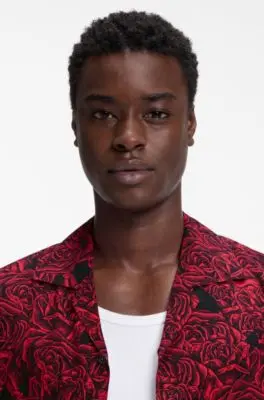Hugo Oversized-fit Shirt With Digital Print