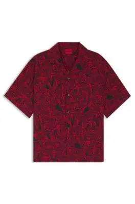 Hugo Oversized-fit Shirt With Digital Print