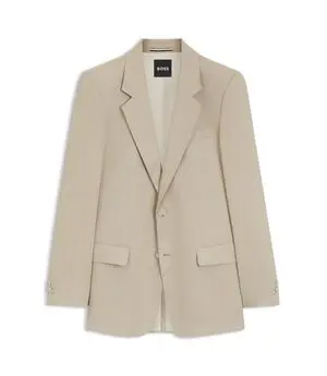 BOSS Relaxed-fit Jacket In Twill - Light Beige