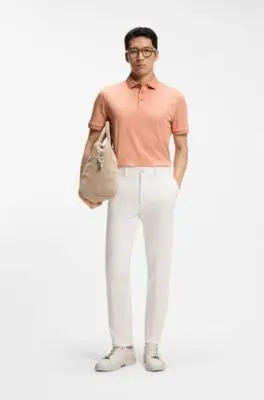 BOSS Regular-fit Polo Shirt In Mercerized Italian Cotton - Light Red
