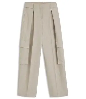 BOSS Herringbone Linen-blend Trousers - Patterned
