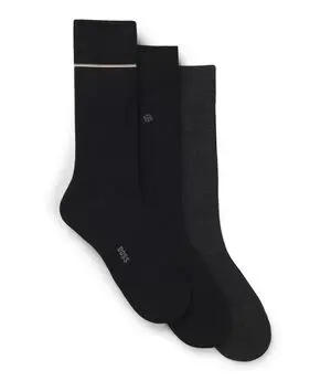 BOSS Three-pack Of Regular-length Logo Socks - Patterned