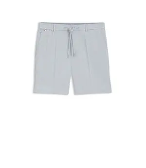 BOSS Linen-blend Oxford Shorts - Light Blue