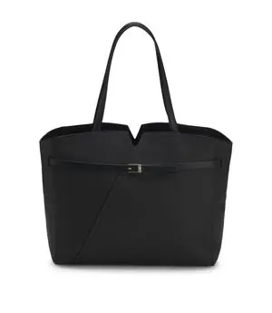 BOSS Leather Revers Tote Bag With Belt Detail - Black
