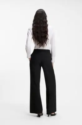 Hugo Regular-fit Stretch Seersucker Trousers