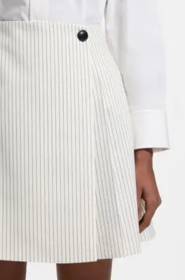 Hugo Faux-wrap Pinstripe Mini Skirt - Patterned