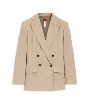 Hugo Striped Cotton-blend Blazer - Patterned