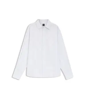 BOSS Striped Relaxed-fit Cotton Canvas Blouse