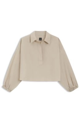 BOSS Relaxed-fit Cotton-blend Blouse