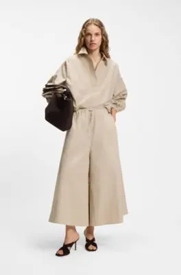 BOSS Relaxed-fit Cotton-blend Blouse