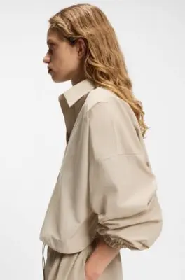 BOSS Relaxed-fit Cotton-blend Blouse