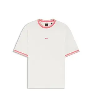 BOSS Relaxed-fit T-shirt In Cotton With Striped Trims