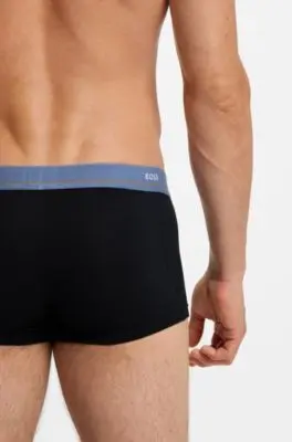 BOSS Five-pack Of Stretch-cotton Trunks With Logo Waistbands - Patterned