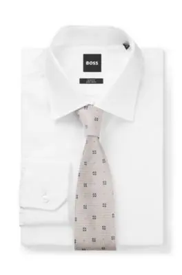 BOSS Jacquard-pattern Silk Neck Tie - Light Beige