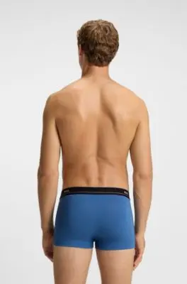 BOSS Five-pack Of Stretch-cotton Trunks With Logo Waistbands - Patterned