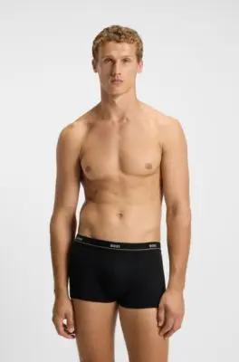 BOSS Five-pack Of Stretch-cotton Trunks With Logo Waistbands - Patterned